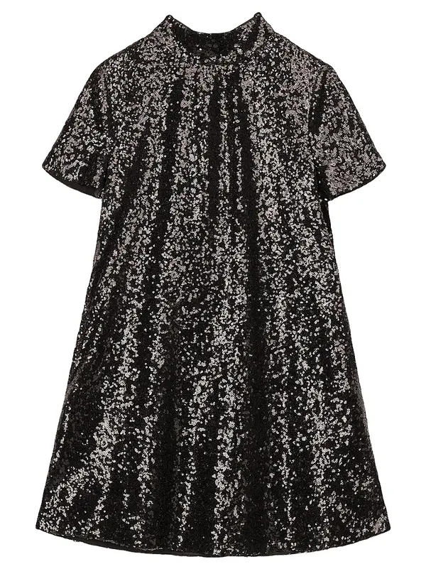 Staud Ilana Sequined Bow-back Minidress - Black