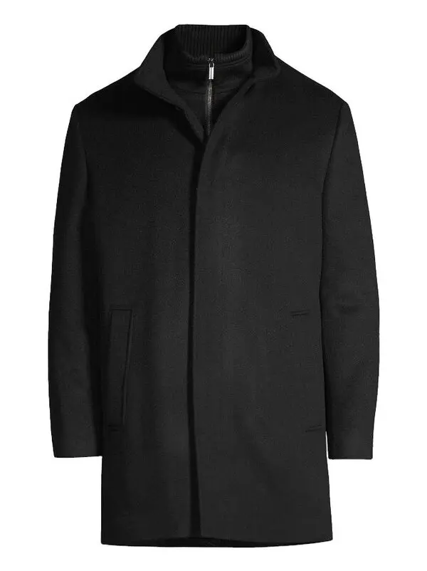 Cardinal Of Canada Mont Royal Wool & Cashmere Car Coat - Black