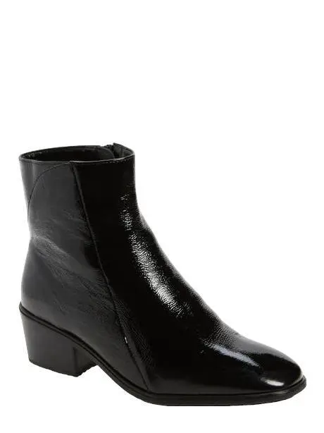 Naot Goodie Zip Ankle Boots - Black Crinkle Patent Leather