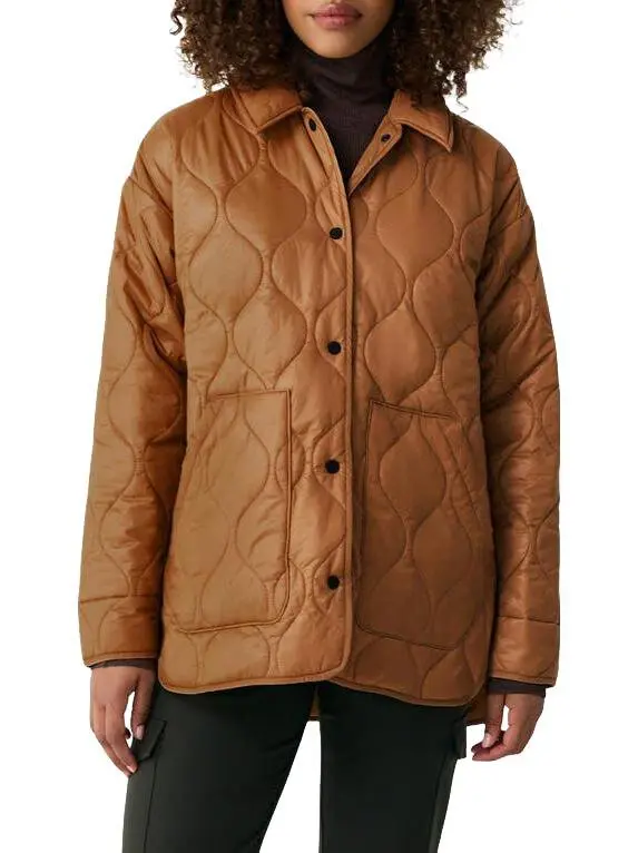 LOLE Quilted Water Repellent Nylon Shacket - Ginger