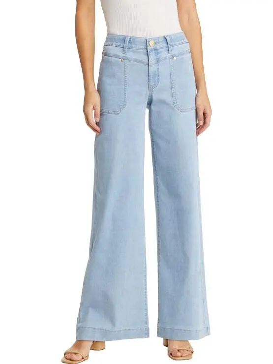 Wit & Wisdom Ab'solution V-yoke Wide Leg Jeans - Light Blue