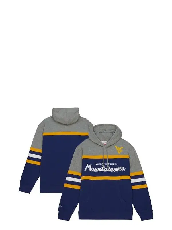 Mitchell & Ness West Virginia Mountaineers Head Coach Pullover Hoodie - Navy