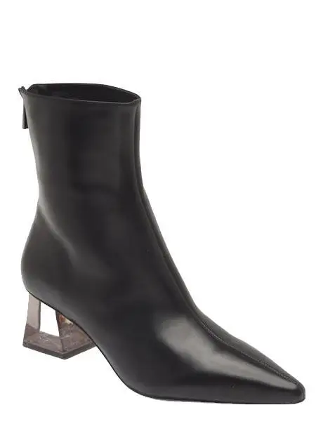 KOKO + PALENKI Leather Booties With Translucent Heel - Black Leather