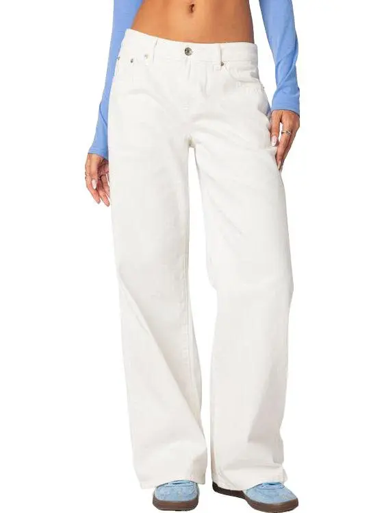 EDIKTED Roman Slouchy Wide-leg Jeans - White