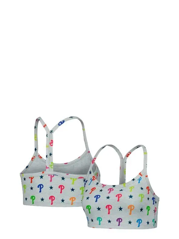 Terez Philadelphia Phillies Tlc Rainbow Bra - Gray