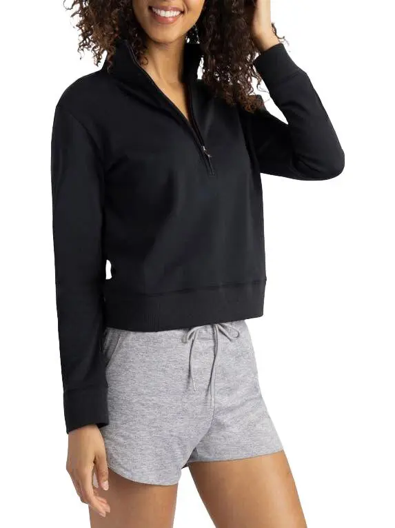 Travis Mathew Cloud Half Zip Pullover - Black