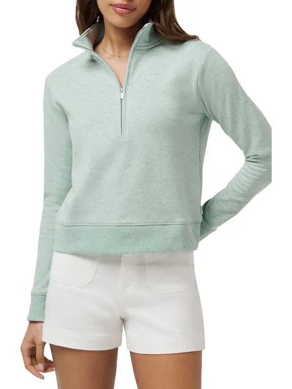 Travis Mathew Cloud Half Zip Pullover - Heather Ether