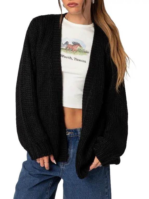 EDIKTED Anina Oversize Cardigan - Black