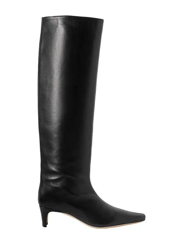 Staud Wally Leather Knee Boots - Black