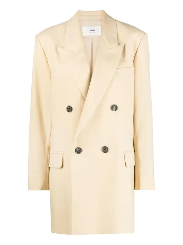 AMI Paris Double-breasted Blazer - Yellow