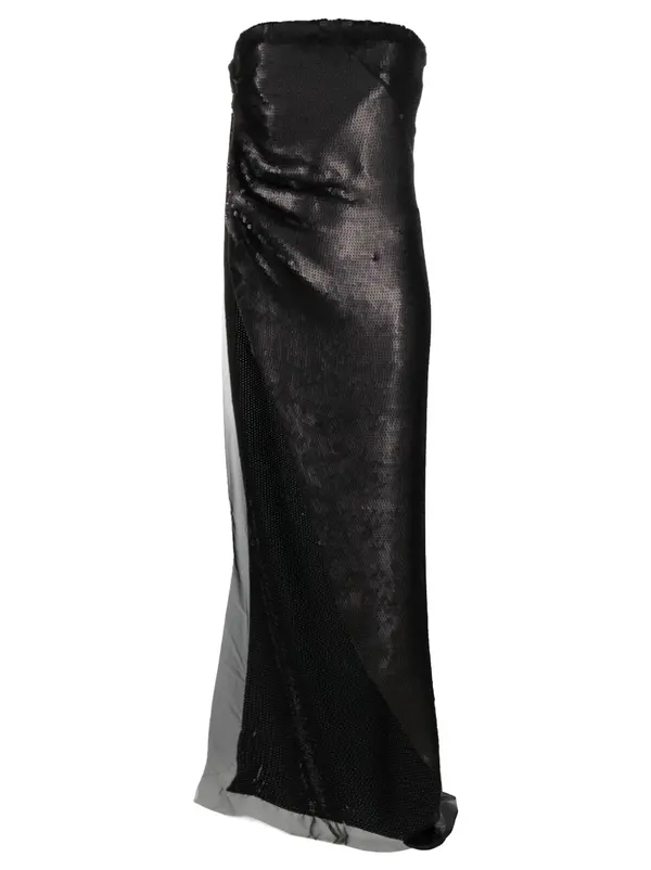Rick Owens Luxor Asymmetric Sequinned Top - Black