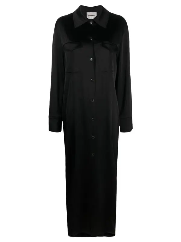 Nanushka Joann Satin Shirtdress - Black
