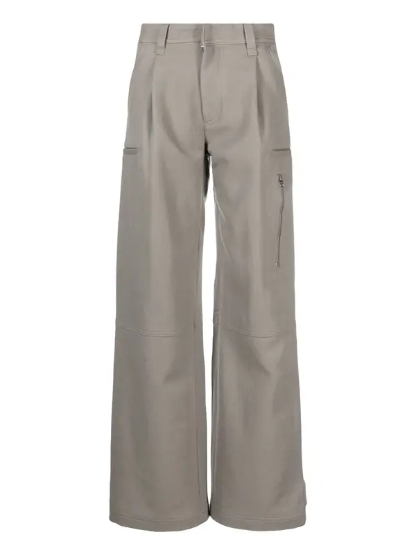 Ami Wide-leg Virgin Wool Trousers - Grey