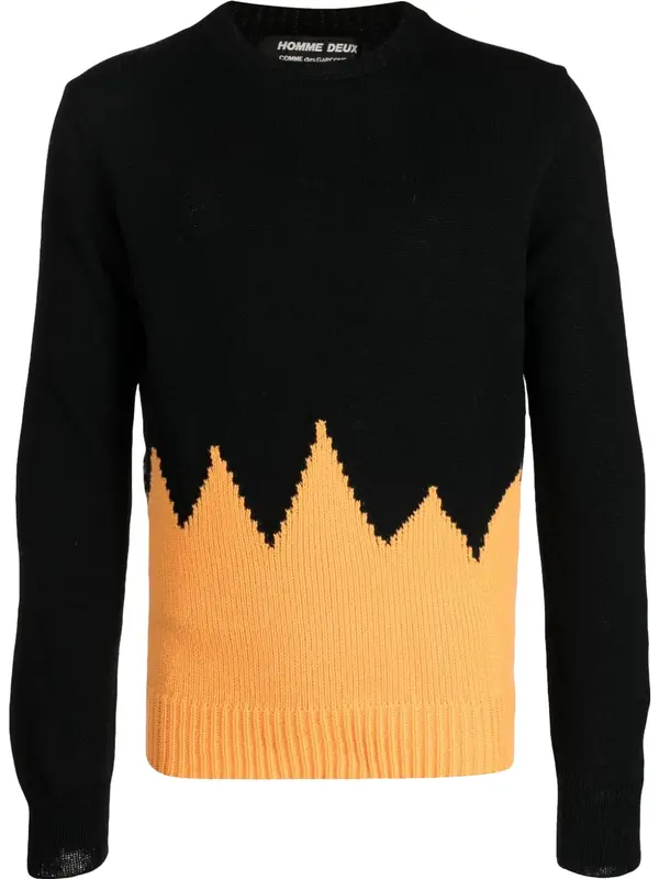 Comme Des Garçons Two-tone Jumper - Black