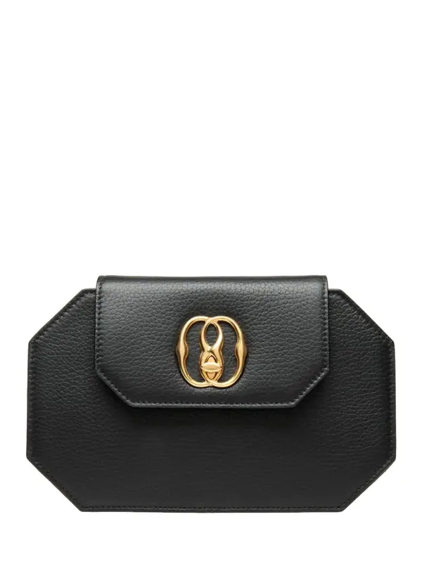 Bally Emblem Octogone Leather Mini Bag - Black