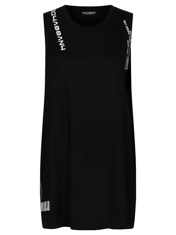 Dolce & Gabbana Logo-print Cotton Dress - Black