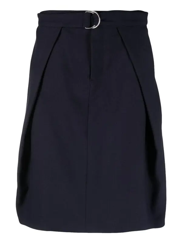 AMI Paris D-ring Buckle Midi Skirt - Blue