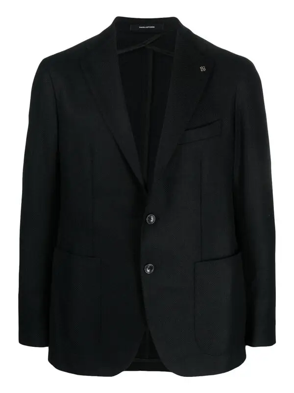 Tagliatore Single-breasted Appliqué-detail Blazer - Black
