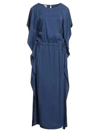 European Culture Maxi Dress Size Cupro, Rayon, Rubber - Navy