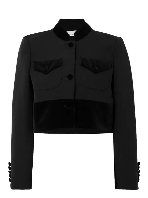 LIBEROWE Net Sustain Raja Cropped Wool Jacket - Black