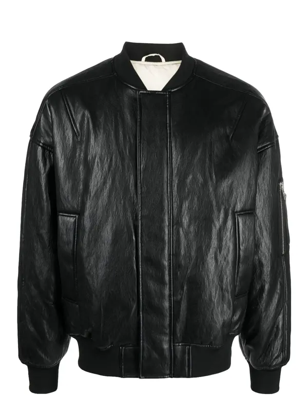 Patrizia Pepe Coated Oversized Bomber Jacket - Black
