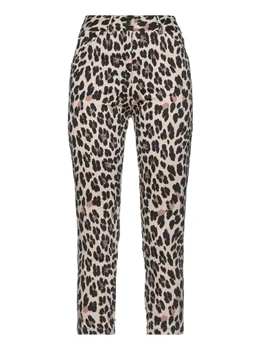 Atos Lombardini Leopard Print Slim Fit Jeans - Beige