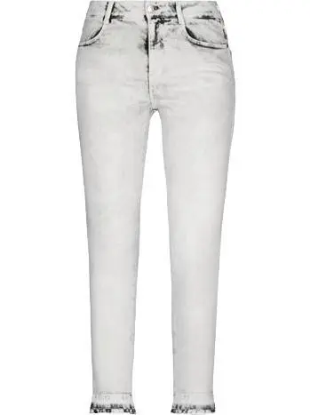 Stella McCartney Slim Fit Jeans With Fringed Hem - Grey