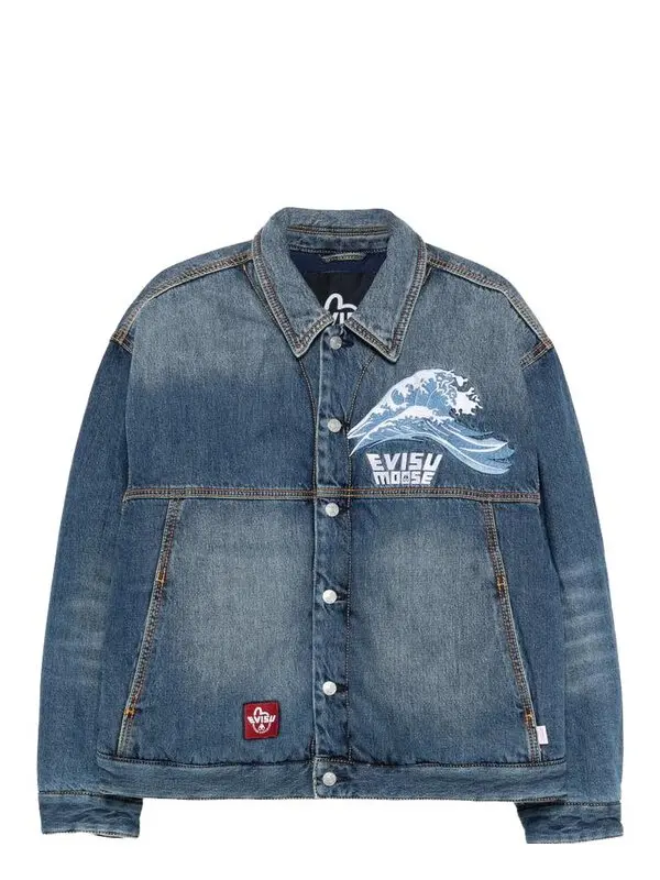 Moose Knuckles Denim Jacket With Graphic Print - Blue