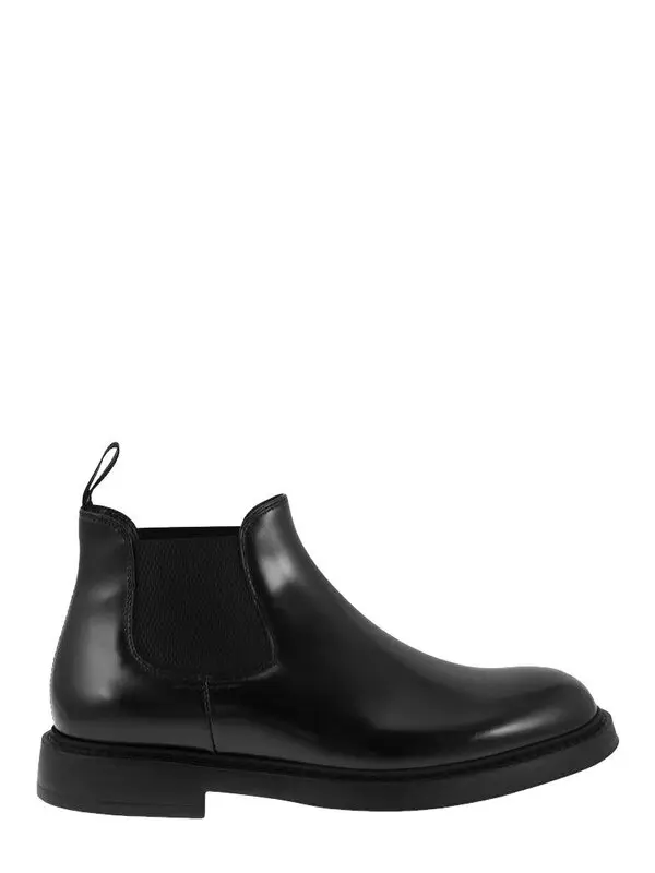 DOUCAL'S Leather Chelsea Ankle Boots - Black