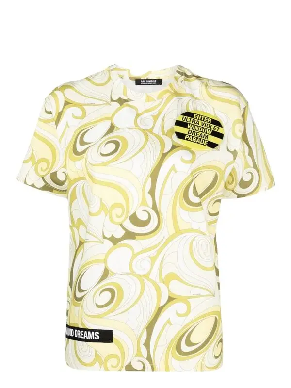 Raf Simons Printed Cotton-blend Top - Yellow/green