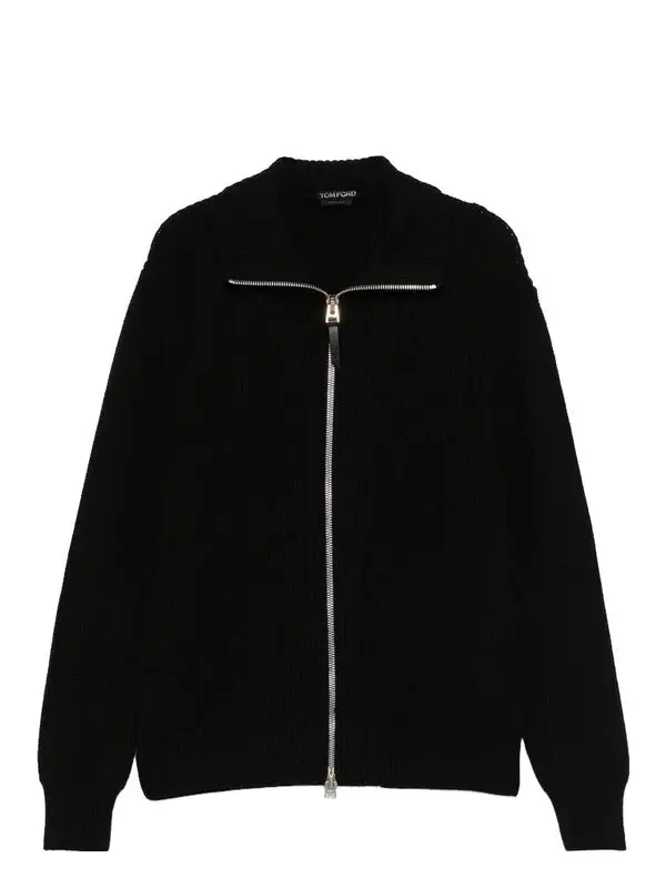 TOM FORD Zip-up Knit Cardigan - Black