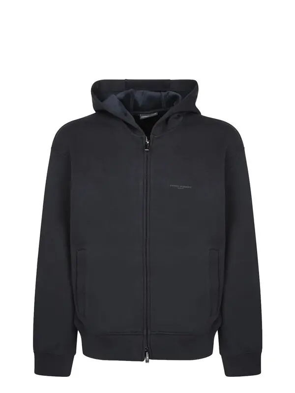 Emporio Armani Hooded Zip-up Sweatshirt - Blue