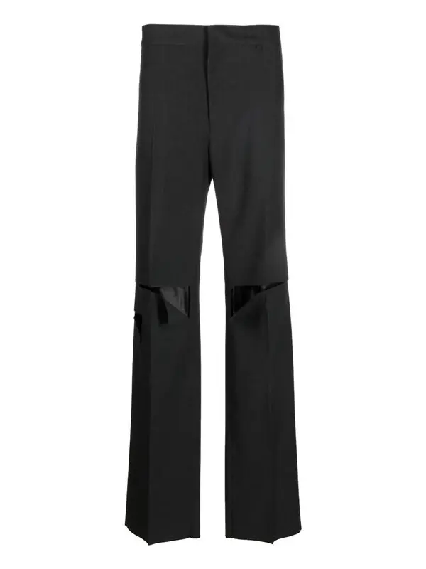 Givenchy Ripped Wide Leg Trousers - Grey