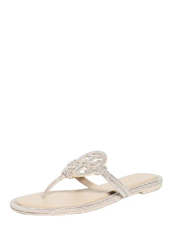 Tory Burch Miller Knotted Pave Sandals - Stone Gray