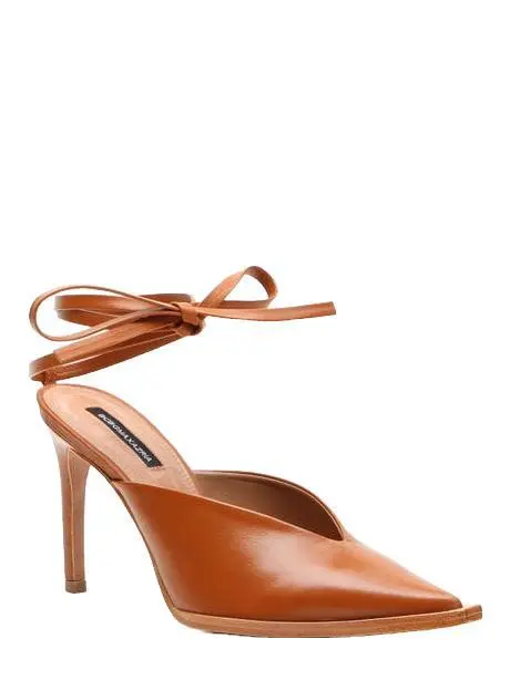 Bcbgmaxazria Leonor Ankle Wrap Pointed Toe Pump - Cognac