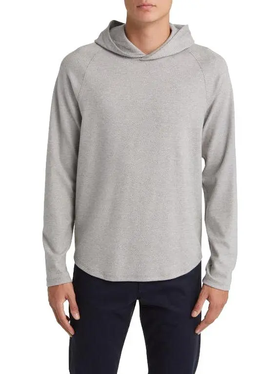 Vince Broken Twill Hoodie - Heather Grey/off White