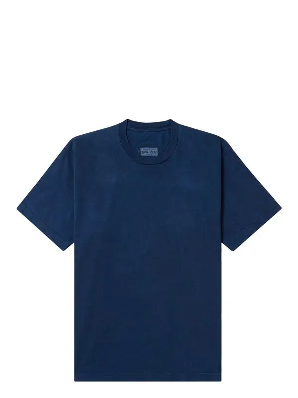 Blue Blue Japan Indigo-dyed Cotton-jersey T-shirt - Blue