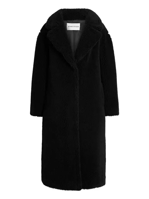 STAND STUDIO Genevieve Faux Fur Coat - Black