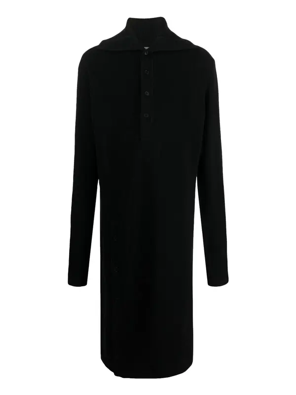Yohji Yamamoto Hooded Glove-sleeves Maxi Cardigan - Black
