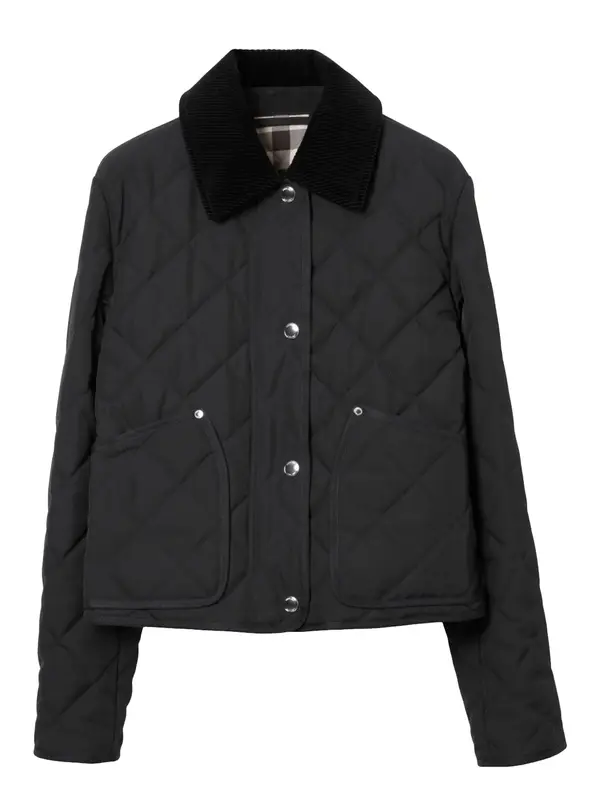 Burberry Straight-point Collar Quilted Jacket - Black