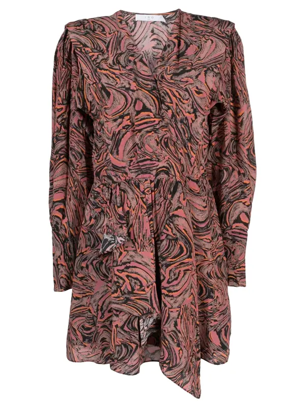 IRO PARIS Masca Swirl-print Mini Dress - Orange