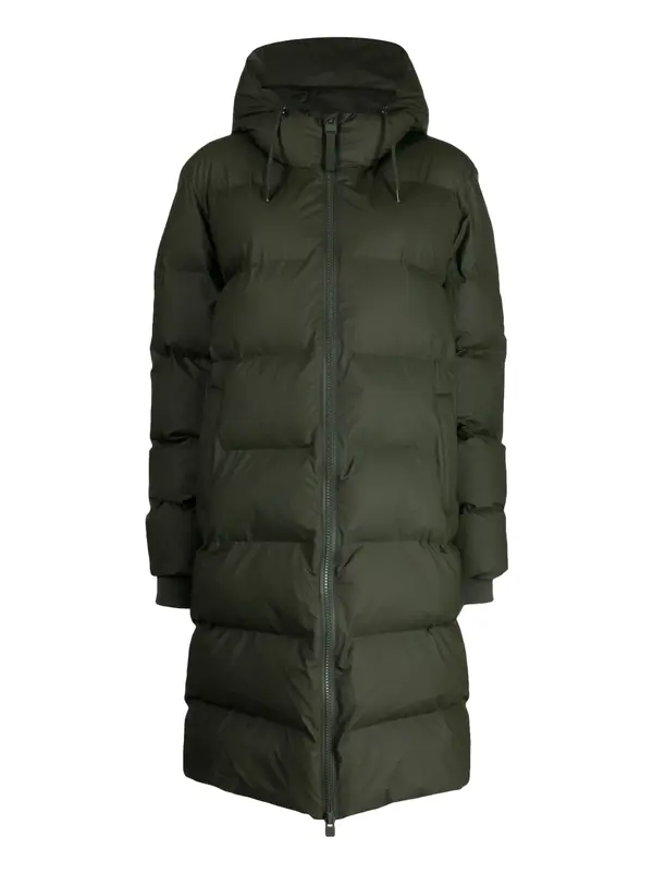 Rains Alta Quilted Padded Coat - Green