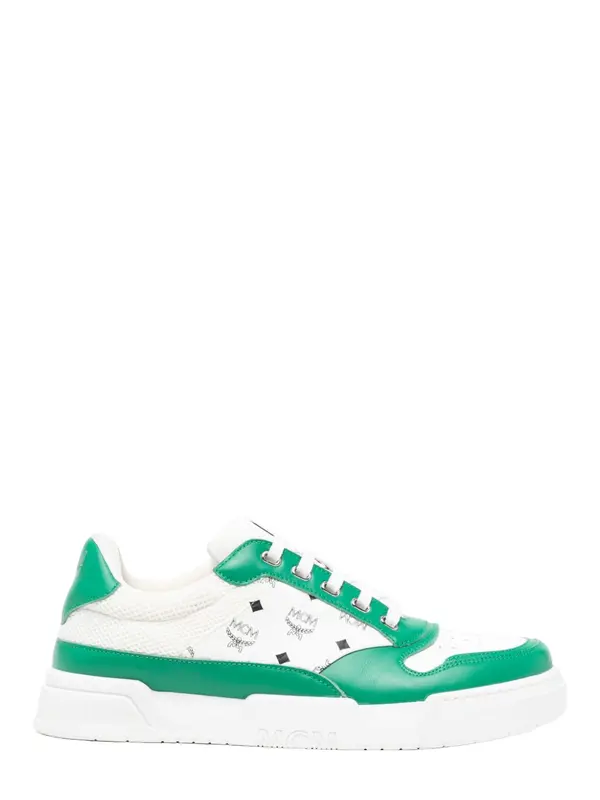 Mcm Skyward Monogram-print Low-top Sneakers - Green