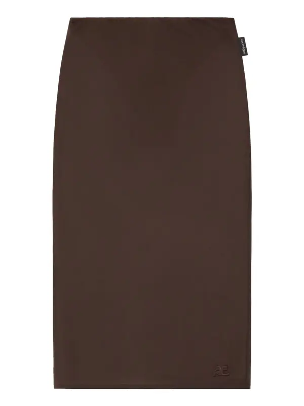 COURREGES Semi-sheer Midi Skirt - Brown