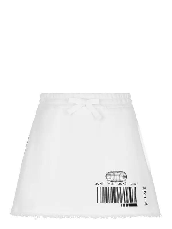 Dolce & Gabbana Graphic-print Cotton Skirt - White