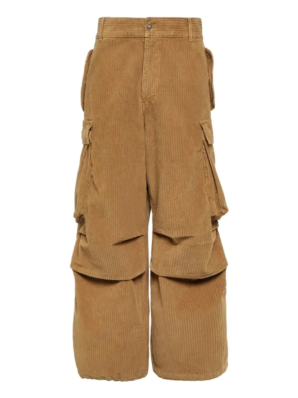 Alanui Velvet Corduroy Cargo Pants - Brown