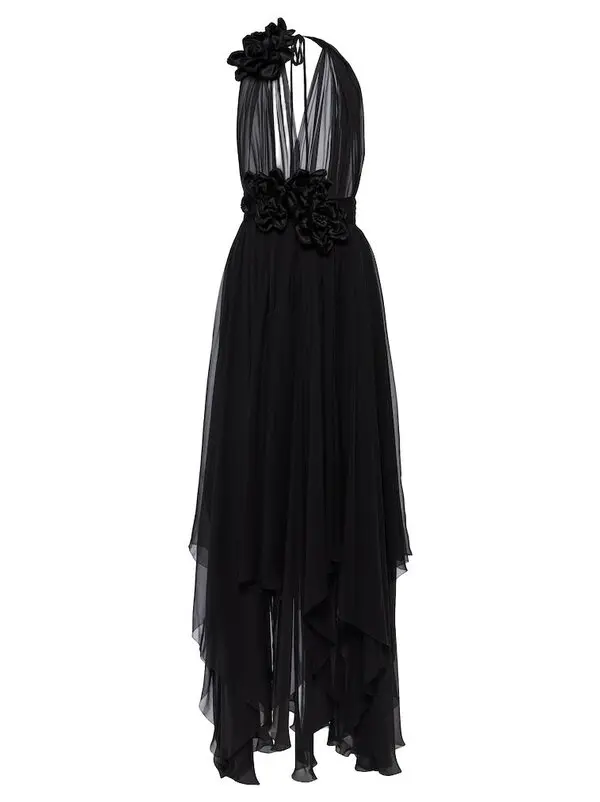 Dolce & Gabbana Floral-appliqué Gown - Black