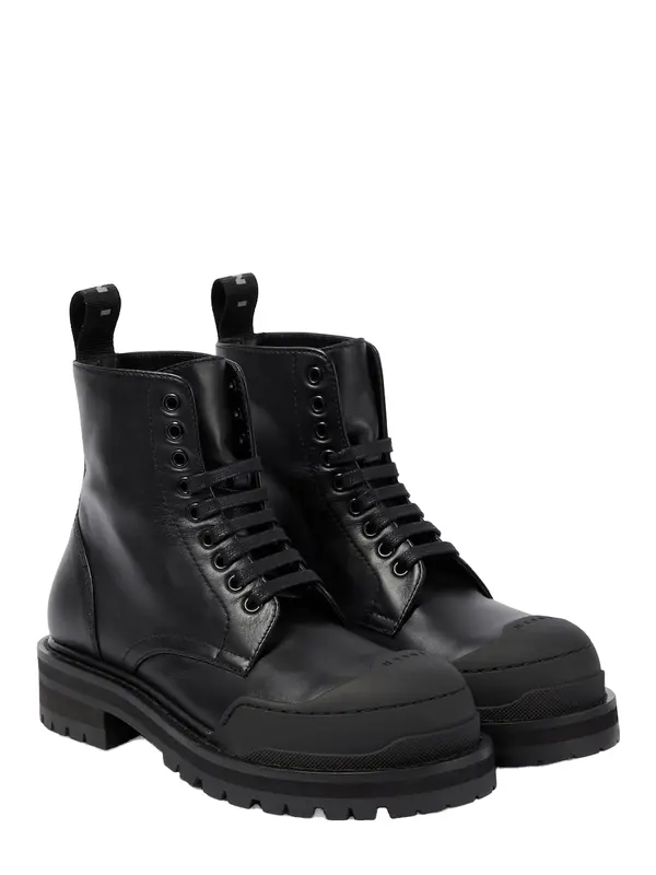 Marni Dada Leather Combat Boots - Black