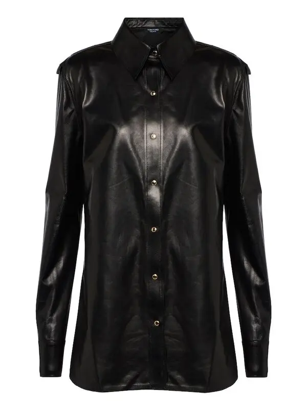 TOM FORD Leather Shirt - Black