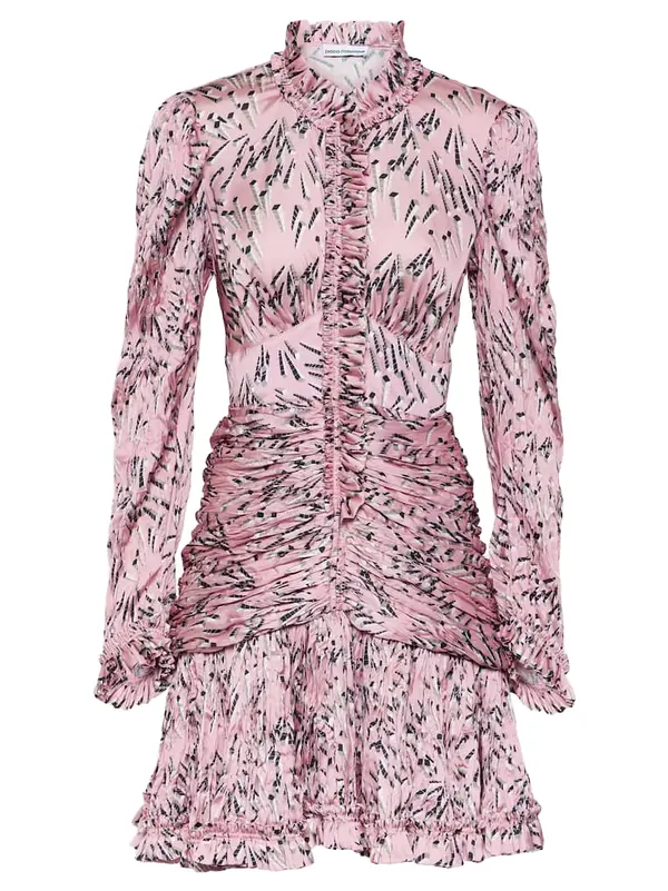 Rabanne Printed Ruched Minidress - Pink
